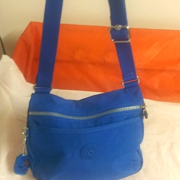 Kipling | Bags | Kipling Blue Crossbody Nylon Bag With Ape | Poshmark